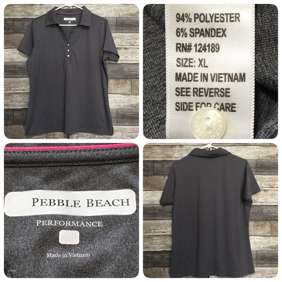 Pebble Beach | Tops | Pebble Beach Performance Polo Shirt Womens Xl ...